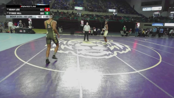 157 lbs Consi Of 8 #1 - Isiah Lee, Battery Creek vs Tyree Hill, Union ...