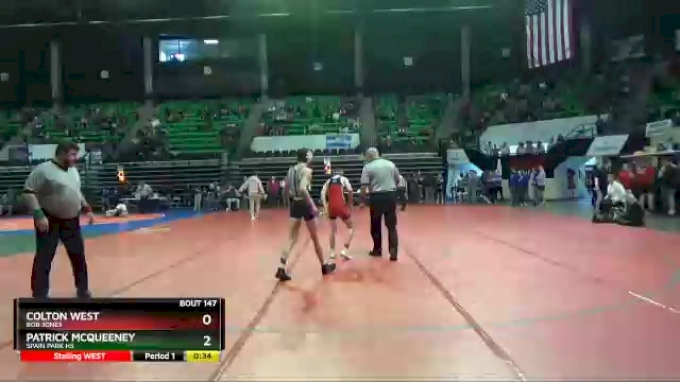 106 lbs Cons. Round 3 - COLTON WEST, Bob Jones vs PATRICK MCQUEENEY ...