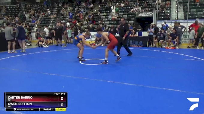 149 lbs Cons. Round 3 - Carter Barrio, AZ vs Owen Britton, MO