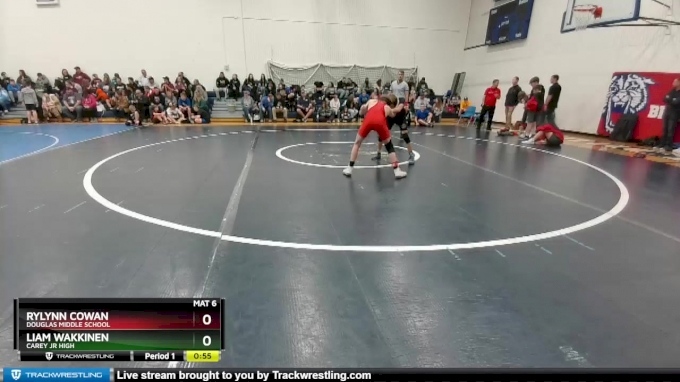 110 lbs Champ. Round 1 - Liam Wakkinen, Carey Jr High vs Rylynn Cowan ...
