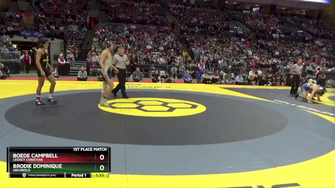 D3-144 lbs 1st Place Match - Boede Campbell, Legacy Christian vs Brodie ...