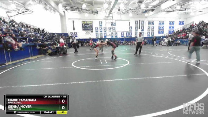 115 lbs Champ. Round 1 - Madie Tamanaha, Mark Keppel vs Sienna Moyer ...
