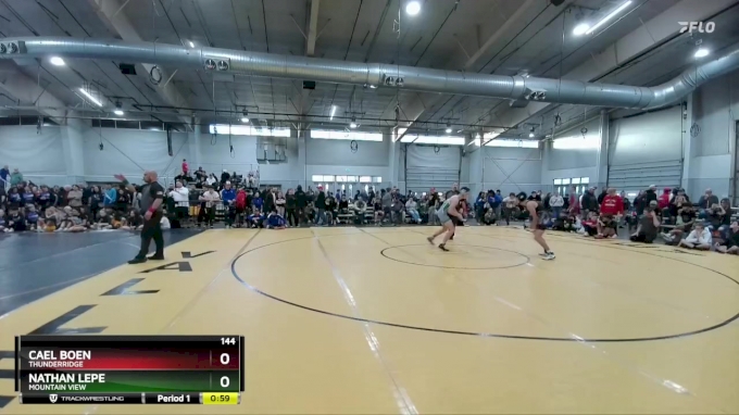 144 lbs Cons. Round 2 - Nathan Lepe, Mountain View vs Cael Boen ...