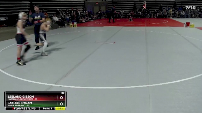 88 lbs Semis & 1st Wrestleback (8 Team) - Leeland Gibson, Marshall/Lakeview/RTR vs Jakobie Byram ...