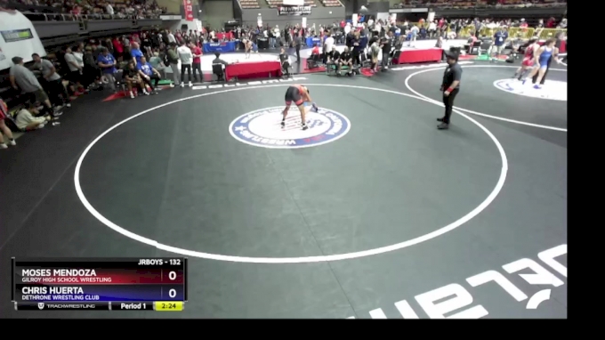 132 lbs Champ. Round 2 - Moses Mendoza, Gilroy High School Wrestling vs ...