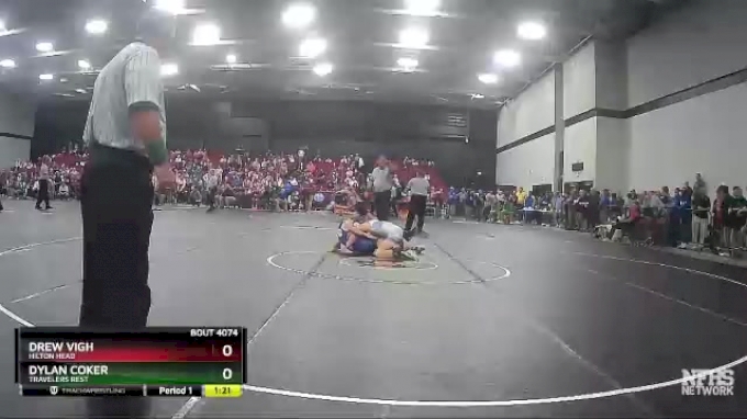 4A 132 lbs Semifinal - Dylan Coker, Travelers Rest vs Drew Vigh, Hilton ...