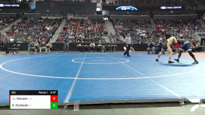 160 lbs Quarterfinal - Luke Kemper, Evansville Central vs David Oyebode ...