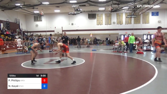 120 lbs Semifinal - Patrick Phillips, Apex vs Nick Kayal, Bitetto ...