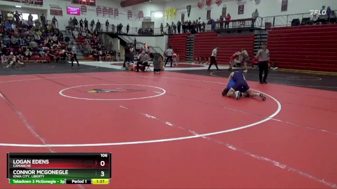 106 lbs Quarterfinal - Connor McGonegle, Iowa City, Liberty vs Logan ...
