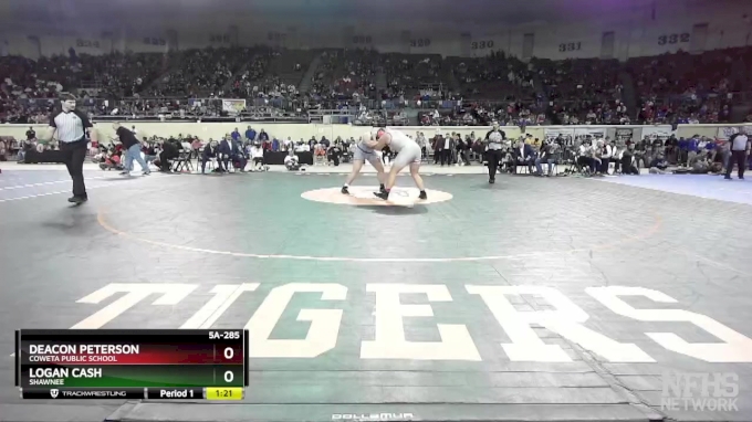 5A-285 lbs 1st Place Match - Deacon Peterson, Coweta Public School vs ...