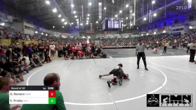 62 lbs Round Of 32 - Grayson Romero, Sargent Wrestling vs Elijah Priddy ...