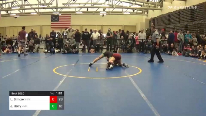 121 lbs 3rd Place - Luke Simcox, Beast Of The East MS vs Justin Holly ...