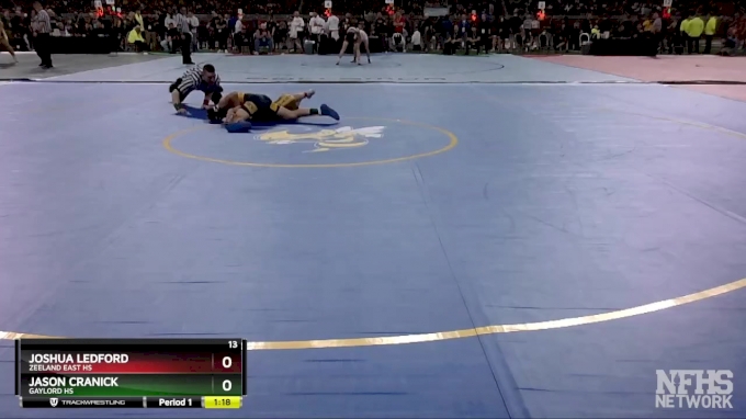 D2-113 lbs Champ. Round 1 - Joshua Ledford, Zeeland East HS vs Jason ...