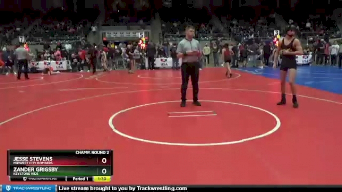 120 lbs Champ. Round 2 - Zander Grigsby, Keystone Kids vs Jesse Stevens, Midwest City Bombers