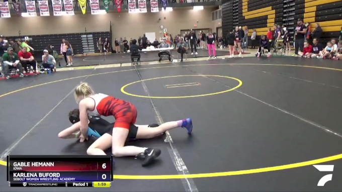 110 lbs Round 1 - Gable Hemann, Iowa vs Karlena Buford, Sebolt Women ...