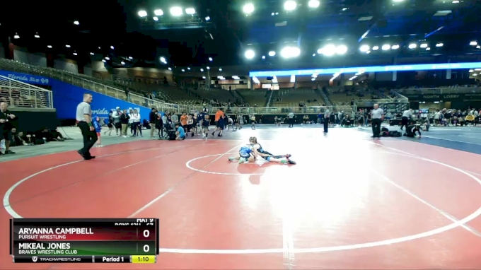 67 lbs Round 1 - Aryanna Campbell, Pursuit Wrestling vs Mikeal Jones ...