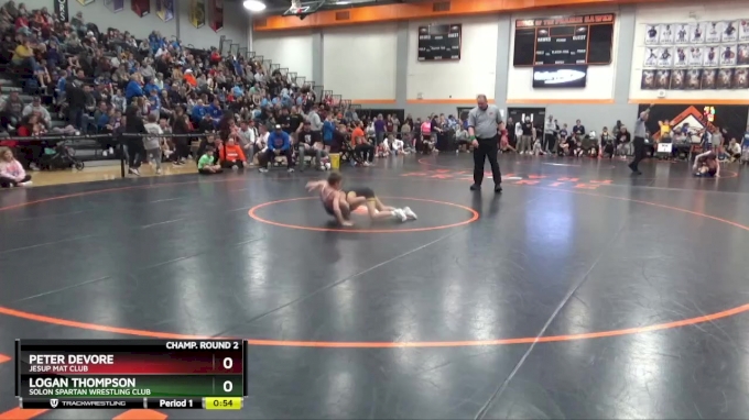 57 lbs Champ. Round 2 - Peter DeVore, Jesup Mat Club vs Logan Thompson ...