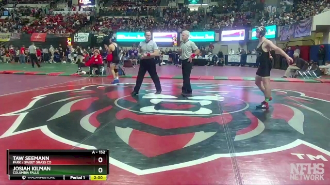 A - 152 lbs Champ. Round 1 - Josiah Kilman, Columbia Falls vs Taw ...