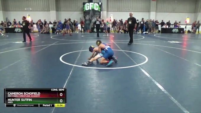 75 lbs Cons. Semi - Hunter Sutfin, Ares vs Cameron Schofield, Red Cobra ...