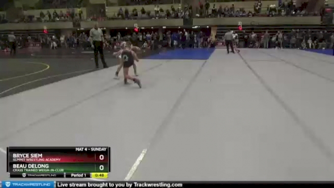 85 lbs Round 2 - Bryce Siem, Summit Wrestling Academy vs Beau DeLong ...