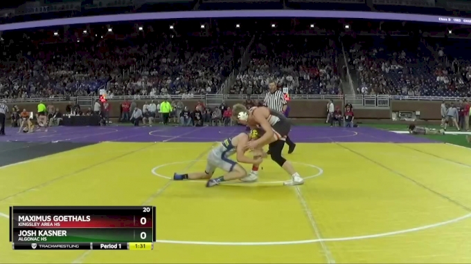 D3-175 lbs Champ. Round 1 - Josh Kasner, Algonac HS vs Maximus Goethals ...