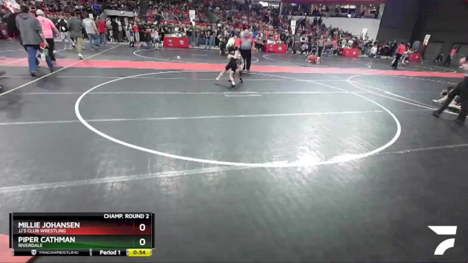 65 lbs Champ. Round 2 - Millie Johansen, JJ`s Club Wrestling vs Piper ...