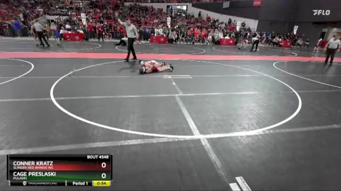 100 lbs Quarterfinal - Cage Preslaski, Pulaski vs Conner Kratz, Slinger ...