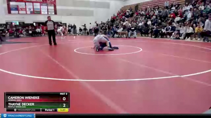 220 lbs 5th Place Match - Cameron Wieneke, Adrian Area vs Thayne Decker ...