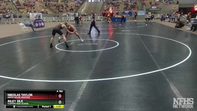 A 152 lbs Champ. Round 1 - Riley Silk, Clinton High School vs Nikolas ...