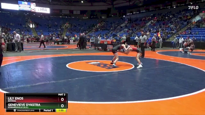 100 lbs Champ. Round 1 - Genevieve Dykstra, Edwardsville (H.S.) vs LIly ...