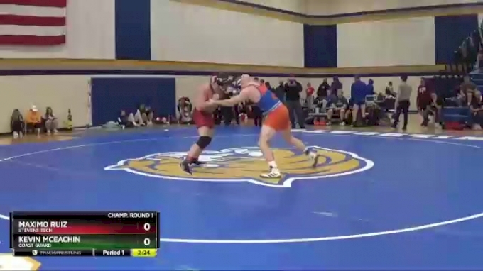 197 lbs Champ. Round 1 - Kevin McEachin, Coast Guard vs Maximo Ruiz ...