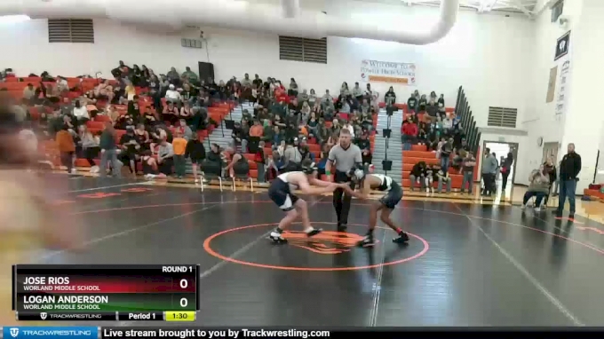 132-138 lbs Round 1 - Jose Rios, Worland Middle School vs Logan ...