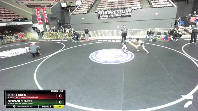 94 lbs 1st Place Match - Giovani Suarez, Rough House Wrestling vs Luke ...