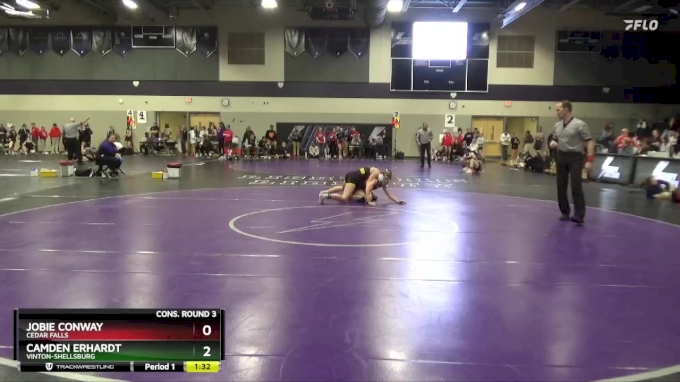 125 lbs Cons. Round 3 - Jobie Conway, Cedar Falls vs Camden Erhardt ...