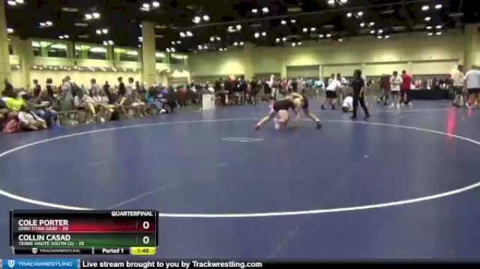 182 lbs Quarters & Wb (16 Team) - Cole Porter, Ohio Titan Gray vs ...