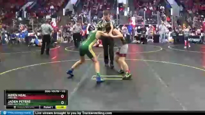 112 lbs Champ. Round 2 - Jaden Peters, Grayling Youth WC vs Aiden Neal ...