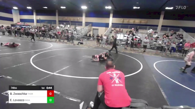 74 lbs Consi Of 8 #1 - Beau Zwaschka, Thorobred WC vs Eli Lovasco ...