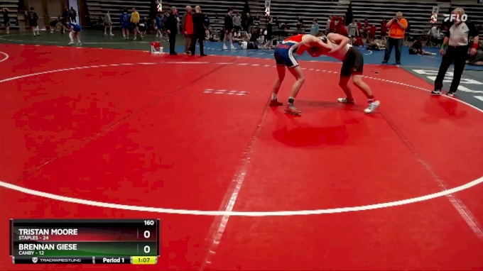 160 lbs Quarterfinals (8 Team) - Tristan Moore, Staples vs Brennan ...