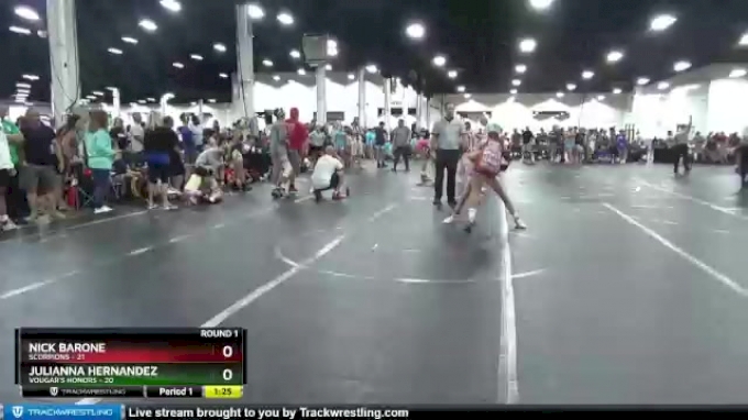 110 lbs Round 1 (8 Team) - Nick Barone, Scorpions vs Julianna Hernandez ...