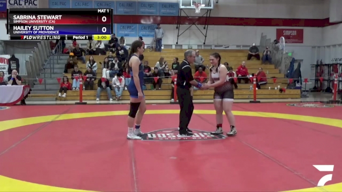 160 lbs Cons. Semi - Sabrina Stewart, Simpson University (CA) vs Hailey ...