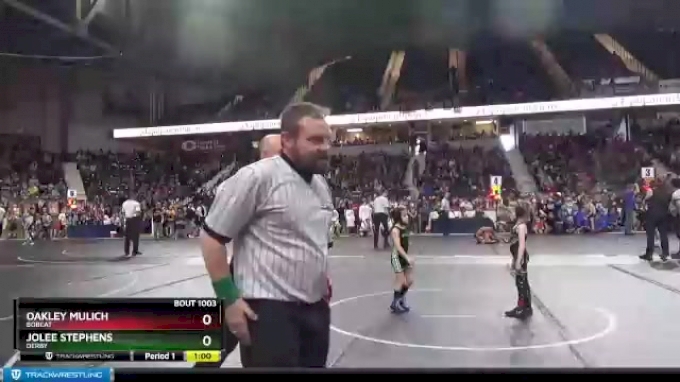 45 lbs 1st Place Match - Oakley Mulich, Bobcat vs Jolee Stephens, Derby