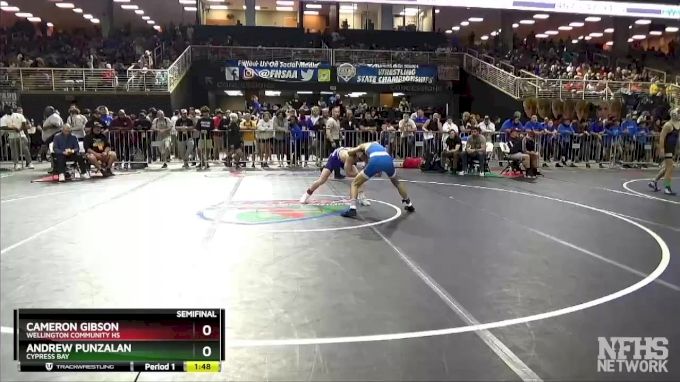 3A 106 lbs Semifinal - Cameron Gibson, Wellington Community Hs vs ...