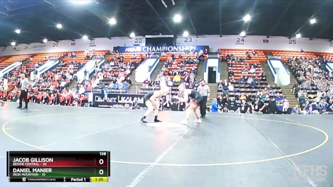 138 lbs Quarterfinals (8 Team) - Jacob Gillison, Benzie Central vs ...