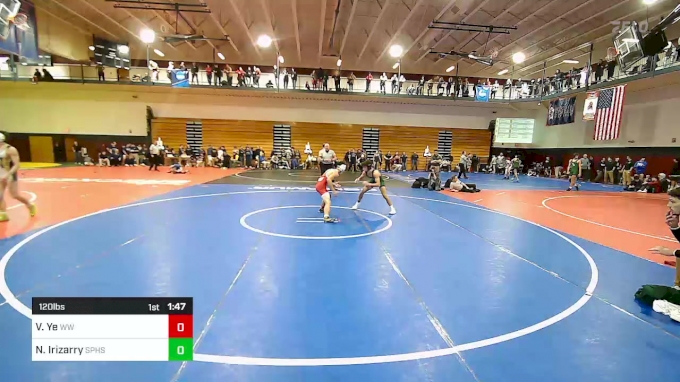 120 lbs Consi Of 16 #2 - Victor Ye, Westwood vs Nicholas Irizarry ...