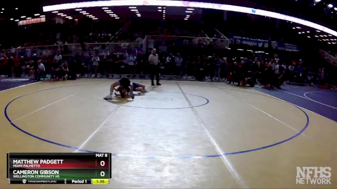 3A 106 lbs Champ. Round 1 - Matthew Padgett, Miami Palmetto vs Cameron ...