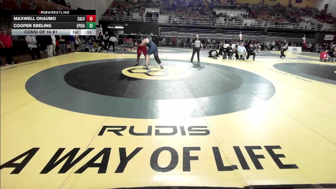 285 lbs Consi Of 16 #1 - Maxwell Ohaumo, Calvert Hall vs Cooper Ebeling ...