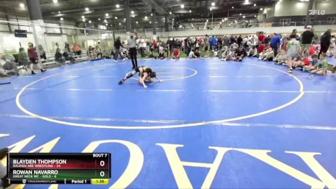 70 lbs Round 3 (6 Team) - Blayden Thompson, RALEIGH ARE WRESTLING vs ...
