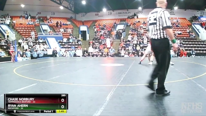 285 lbs Quarterfinals (8 Team) - Ryan Ahern, Rockford vs Chase Norbury ...