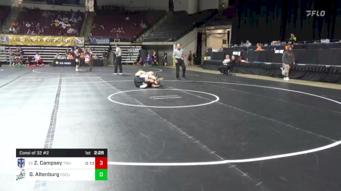 184 lbs Consi Of 32 #2 - Zavier Campsey, Thomas More vs Gus Altenburg ...