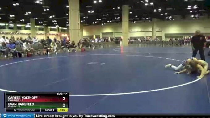 120 lbs Placement Matches (8 Team) - Carter Kolthoff, Iowa Gold vs Evan ...